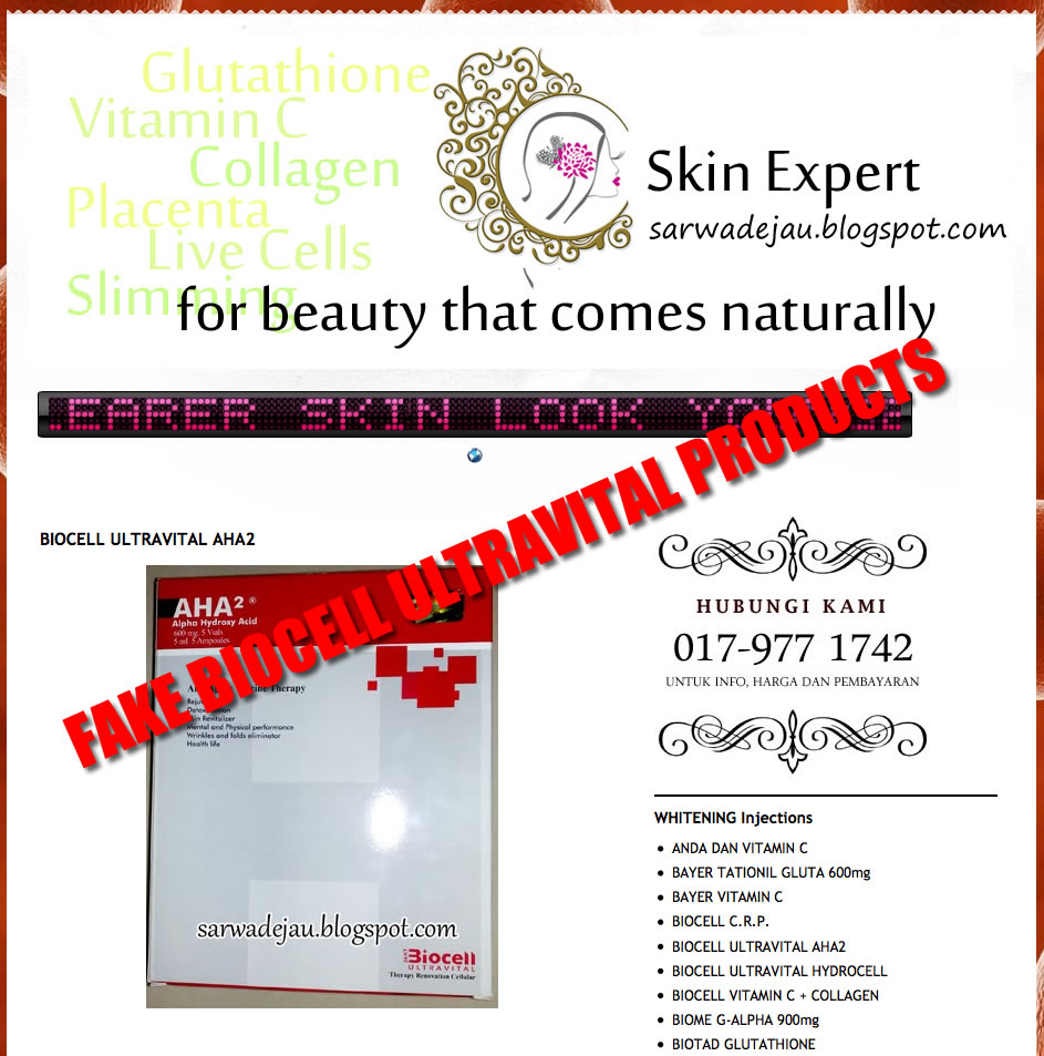 Fake Biocell Ultravital Products - Biocell Ultravital Hydrocell & AHA2 ...